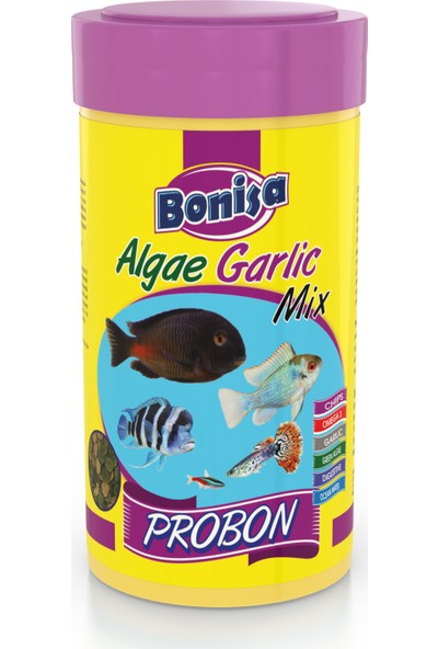 Bonisa Algae Garlic Mix Pro Bonisa Chips 250ML Spirulina Sarımsak Kutu Balık Yemi Bonisa Algae Garlic Mix Pro Bonisa Chips 250ML Spirulina Sarımsak Kutu Balık Yemi