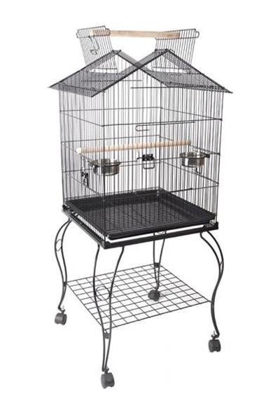 Versele Laga Bird Life H03 Sehpalı Papağan Kafesi Dövme Demir Siyah 51X51X127 cm