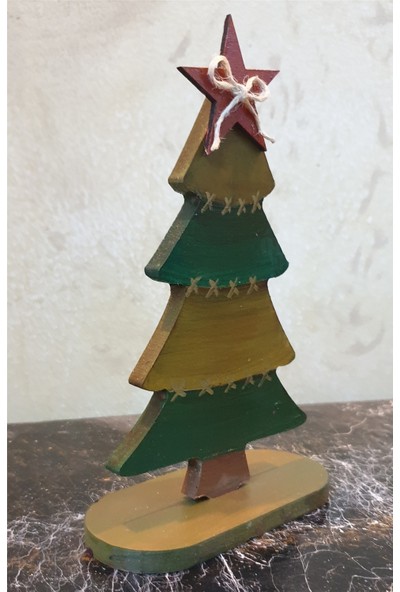 Markakanvas Dekoratif Yeniyıl,yılbaşı Çam Ağacı Yıldızları 18X12 cm