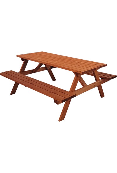 Metsan 8 Kişilik Piknik Masası Kahve - Geniş Masalı