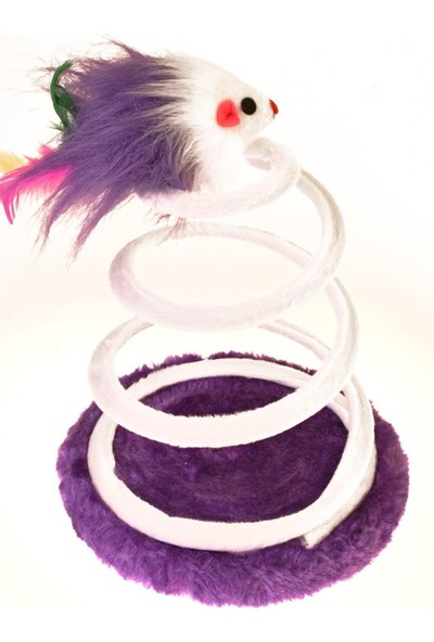 Rüzgar Tahta Tabanlı Peluşlu Hareketli Yaylı Eğlenceli Kedi Oyuncağı