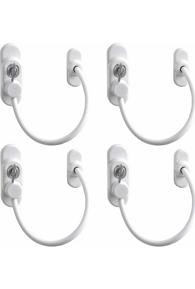 Netodak Çelik Halatlı Kilit Pvc Pencere Emniyet Çocuk Güvenlik Kilidi (4ADET)
