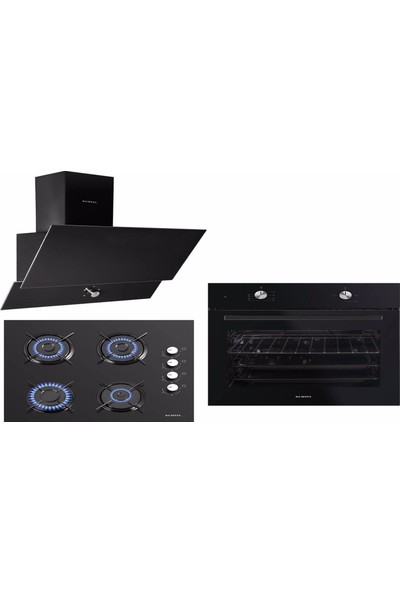 Kumtel 3'lü Ankastre Siyah Set (DA6-830 + KO-40TAHDF + B66-S2)