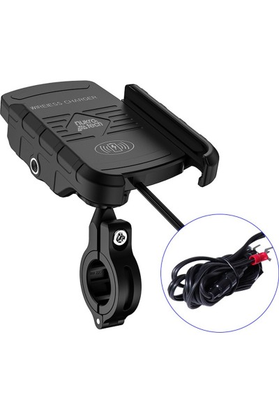 Nukrotech Sf Wireless Kablosuz Şarjlı Motosiklet Telefon Tutucu Nukrotech Sf Wireless Kablosuz Şarjlı Motosiklet Telefon Tutucu