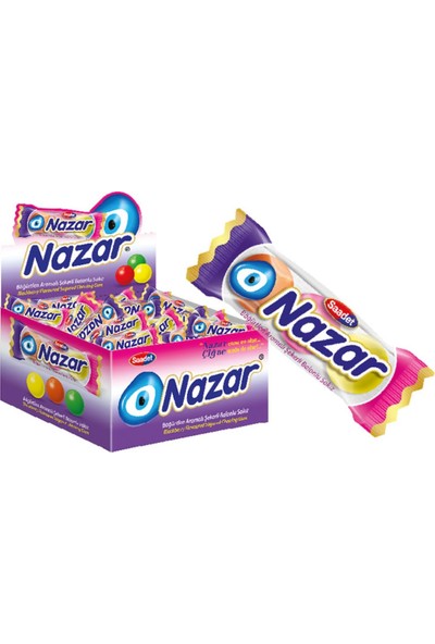 Nazar Böğürtlen Aromalı Şekerli Balonlu Sakız 5 gr x 100'LÜ