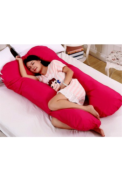 Go İthalat Hamile Yastığı 5 Bölge Destekli Hamile Destek Yastığı - Kırmızı [çantalı]