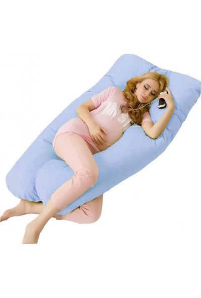 Go İthalat Hamile Yastığı 5 Bölge Destekli Hamile Destek Yastığı - Mavi [çantalı]