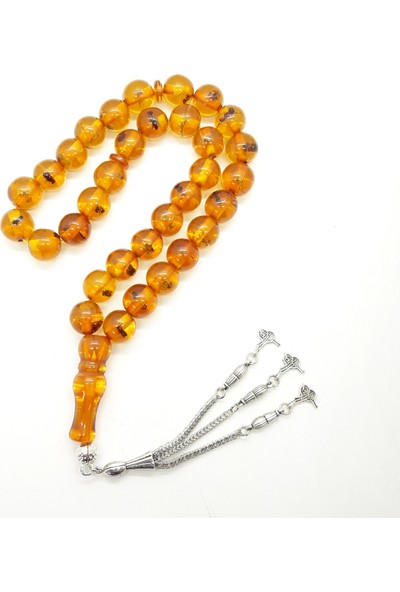 Kehribar Atölyesi Karıncalı Toz Kehribar Tesbih