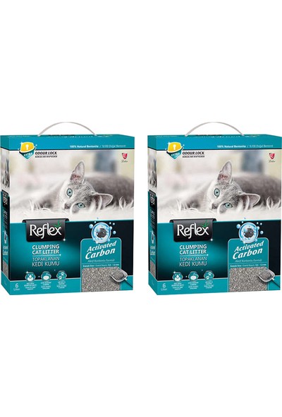 Reflex Aktif Karbonlu Topaklanan Kedi Kumu 6 Lt 2 Adet