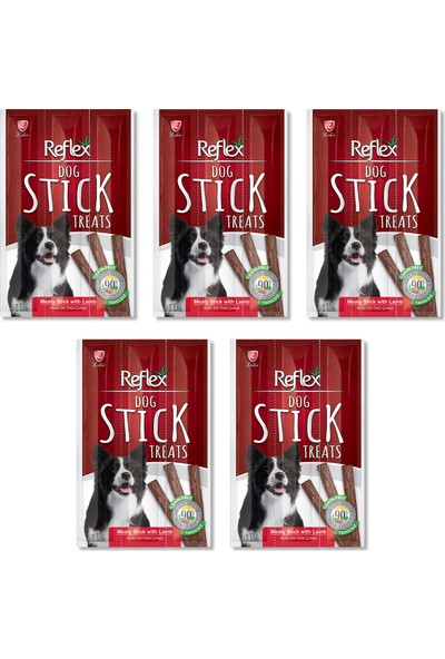 Reflex Dog Stick Kuzu Etli Köpek Ödül Çubuğu 3X11 gr 5 Adet Reflex Dog Stick Kuzu Etli Köpek Ödül Çubuğu 3X11 gr 5 Adet