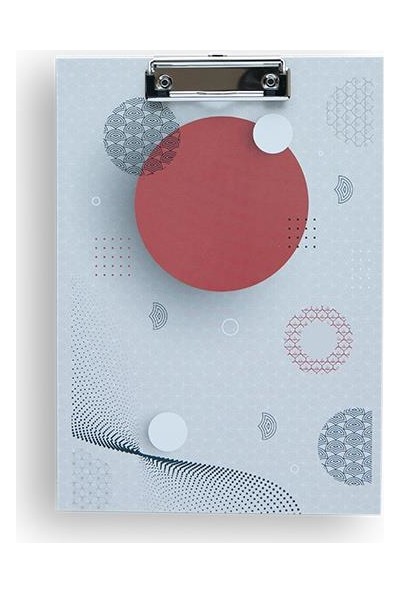 Pikas Sekreterlik Kapaksız Üstten Mekanizmalı A4 Kırmızı Daire Desenli