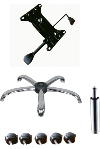 Tura Ofis Yıldız Ayak Çift Kollu Mekanizma Amortisör Tekerlek Tura Ofis Yıldız Ayak Çift Kollu Mekanizma Amortisör Tekerlek