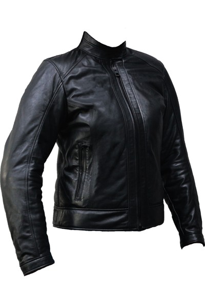 Vexo Moto Deri Kadın Mont Siyah