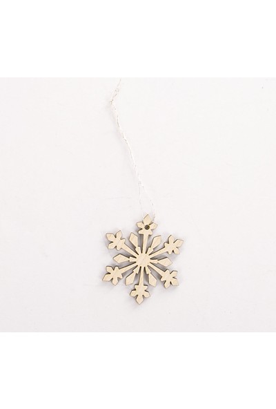 Veramaya Ahşap Yılbaşı Ağaç Süsü Kar Tanesi 6 Adet