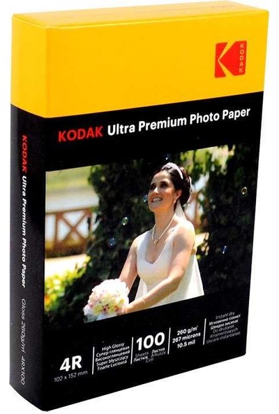 Kodak Parlak Inkjet Fotoğraf Kağıdı 260 Gram 10 x 15 cm