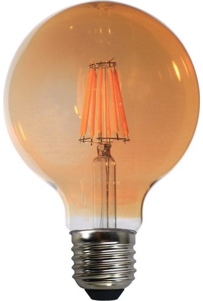 Heka G95 Filament Edison Tip Rustik Sarı Cam LED Ampul 8 W E27 Gün Işığı Heka G95 Filament Edison Tip Rustik Sarı Cam LED Ampul 8 W E27 Gün Işığı