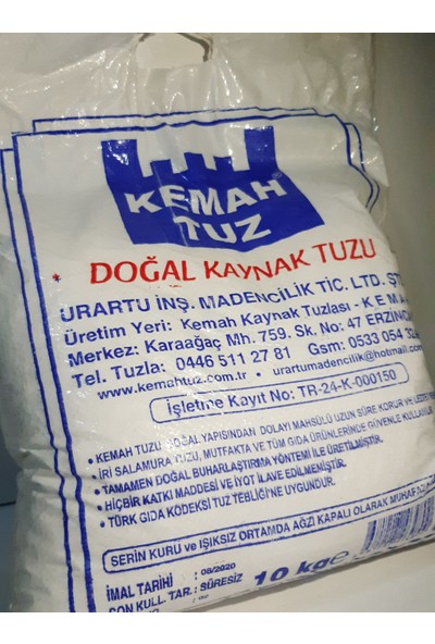 Kemah Tuz Erzincan Han Erzincan Kemah Doğal Kaynak Tuzu 10 kg Kemah Tuz Erzincan Han Erzincan Kemah Doğal Kaynak Tuzu 10 kg