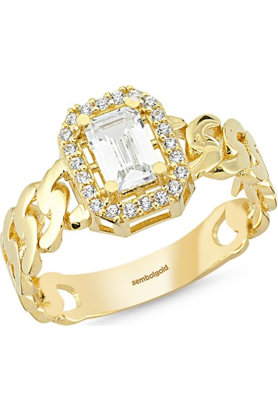 Sembol Gold Altın Baget Yüzük Gold Burgu Tasarım 0,60 Karat