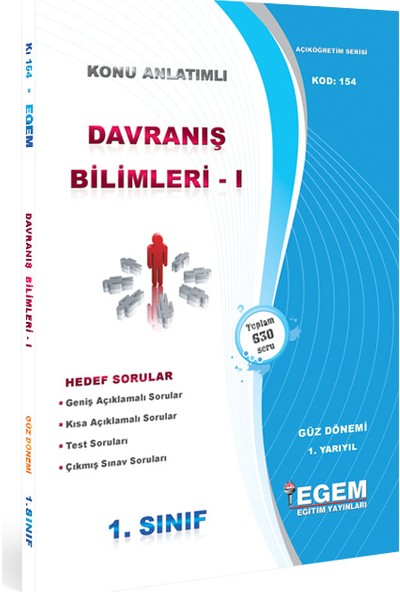 Egem Yayınları Davranış Bilimleri-İ Konu Anlatımlı Soru Bankası-Güz Dönemi (1.yarıyıl)