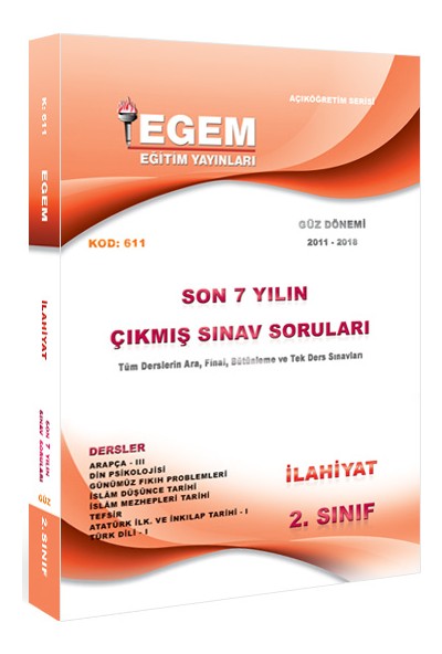 Egem Yayınları 2. Sınıf İlahiyat Çıkmış Sınav Soruları (2011-2018) -Güz Dönemi(3. Yarıyıl)