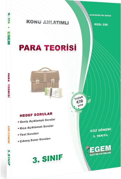 Egem Yayınları Para Teorisi Konu Anlatımlı Soru Bankası-Güz Dönemi(5. Yarıyıl)