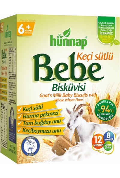 Hünnap 2 Adet 400 Gram Keçi Sütlü Bebe Bisküvisi