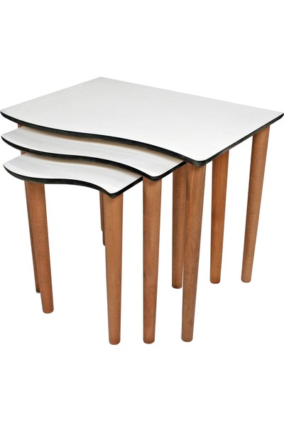 Mirabella Sehpa 3 Lü Zigon Sehpa Ahşap Ayaklı Mirabella Sehpa 3 Lü Zigon Sehpa Ahşap Ayaklı