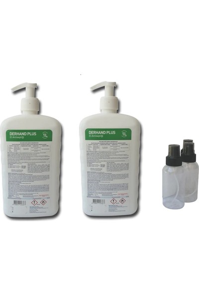 Derhand Plus El ve Cilt Dezenfektanı 1lt+1lt Pompalı Başlıklı (2 Adet Sprey Şişesi Hediye) Derhand Plus El ve Cilt Dezenfektanı 1lt+1lt Pompalı Başlıklı (2 Adet Sprey Şişesi Hediye)