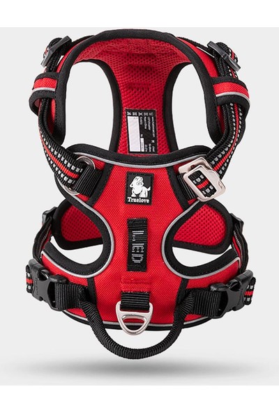 True Love Alüminyum D-Halkalı, Ergonomik, Kırmızı Göğüs Tasması