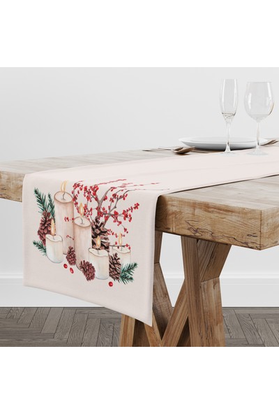 Marte Home Dekoratif Runner Yılbaşı Desenli