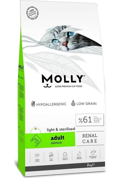 Molly Sterilised Somonlu Kısırlaştırılmış Kedi Maması 2kg Molly Sterilised Somonlu Kısırlaştırılmış Kedi Maması 2kg