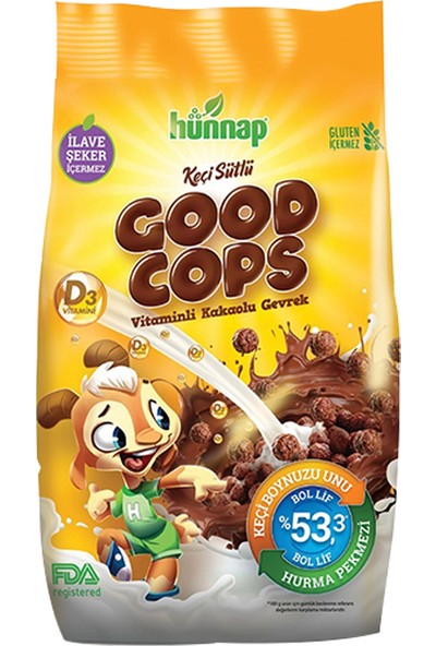 Hünnap 2'li 300 Gram Doğal Goodcops Keçi Sütlü Vitaminli Kakaolu Gevrek Hünnap 2'li 300 Gram Doğal Goodcops Keçi Sütlü Vitaminli Kakaolu Gevrek