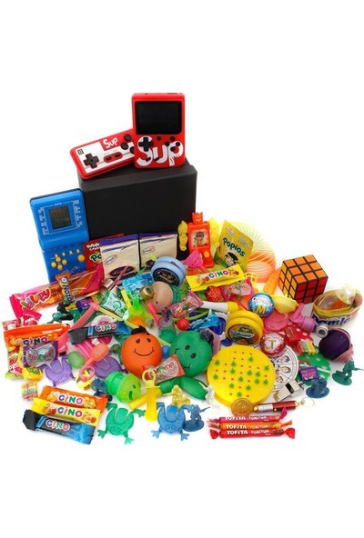 Nostaljik Lezzetler Özel Gıda ve Oyuncak Kutusu , Mavi Tetris ve Atarili Nostaljik Lezzetler Özel Gıda ve Oyuncak Kutusu , Mavi Tetris ve Atarili