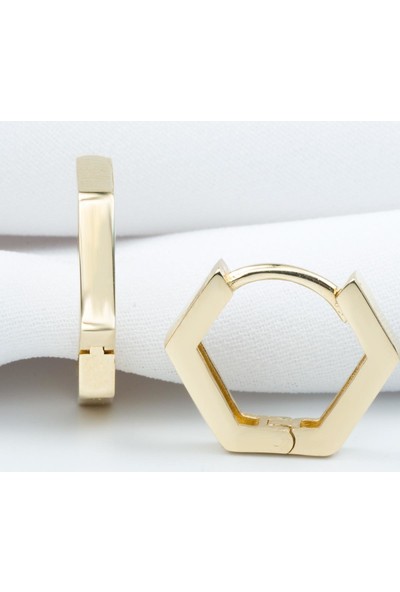 Bilezikci Taşsız Köşeli Halka Altın Küpe Bilezikci Taşsız Köşeli Halka Altın Küpe