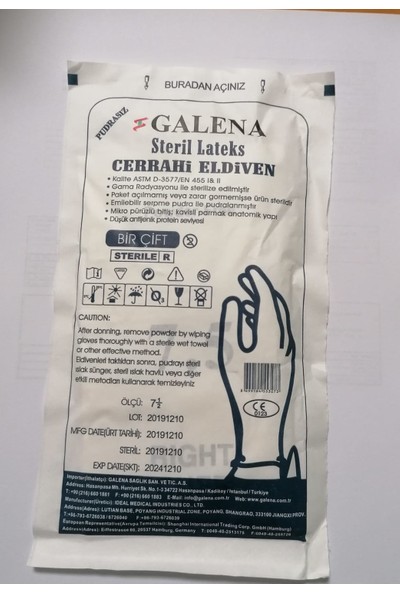 Galena Pudrasız Steril Eldiven No :7,5