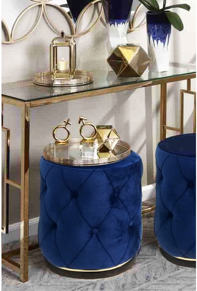 Zem Lunge Chester Blue - Gold Puf Zem Lunge Chester Blue - Gold Puf