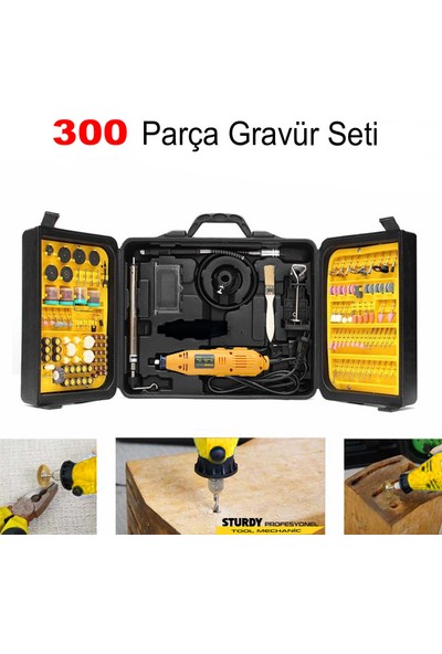 Sturdy Gravur Aleti 6 Kademeli Devir Ayarlı 300'lü Set Sturdy Gravur Aleti 6 Kademeli Devir Ayarlı 300'lü Set