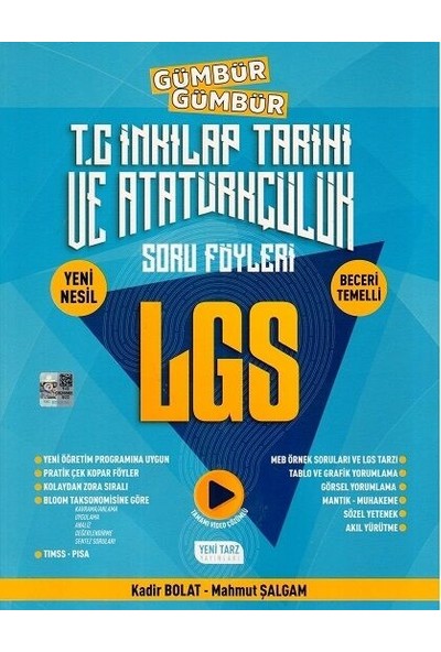 Yeni Tarz Yayınları 8. Sınıf LGS T. C. İnkılap Tarihi ve Atatürkçülük Gümbür Gümbür Soru Föyleri - Kadir Bolat