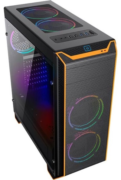 Vento VG06F 500W 80+ Temperli Cam Mid Tower Atx RGB Bilgisayar Kasası