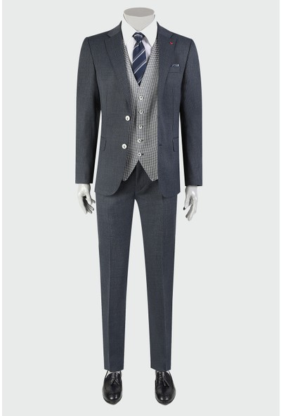 D'S Damat Slim Fit Lacivert Kombinli Takım Elbise