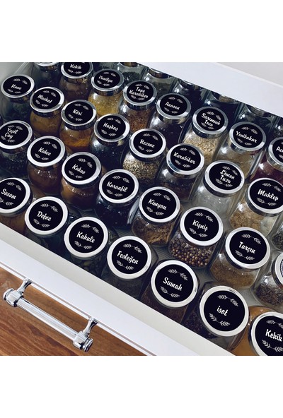 Evaşk Vintage 48'li Baharat Seti Etiketi Evaşk Vintage 48'li Baharat Seti Etiketi