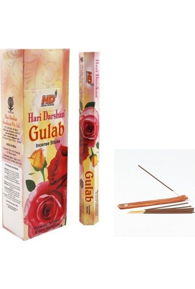 Hari Darshan Tütsü Gulab Çiçek Kokusu 20 Adet Çubuk Tütsü 1 Adet Kayık Tütsülük Hediye Hari Darshan Tütsü Gulab Çiçek Kokusu 20 Adet Çubuk Tütsü 1 Adet Kayık Tütsülük Hediye