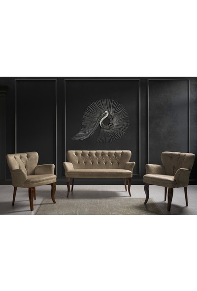 Woodlabs Kollu Çay Seti Koltuk Takımı Ceviz Ayak Woodlabs Kollu Çay Seti Koltuk Takımı Ceviz Ayak