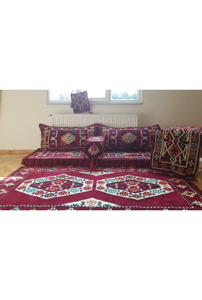 Coton Belkıs Desenli Şark Köşesi Minderi Ikili Sedir 120 * 200 cm Kilim Takımı Konsept Bordo Coton Belkıs Desenli Şark Köşesi Minderi Ikili Sedir 120 * 200 cm Kilim Takımı Konsept Bordo