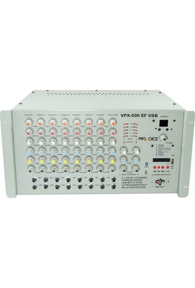 Provoice VPX-500 EF USB 2x250 Watt 8 Kanal Usb/mp3 Efektli Stereo Anfi Provoice VPX-500 EF USB 2x250 Watt 8 Kanal Usb/mp3 Efektli Stereo Anfi