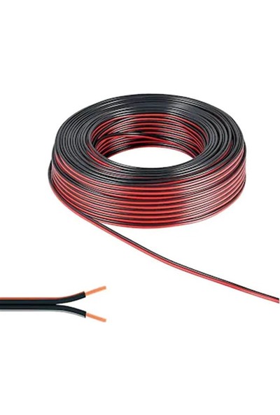 Provoice 2x0.75mm Siyah Kordon Yassı Hoparlör Kablosu Tam Bakır 100 Metre Provoice 2x0.75mm Siyah Kordon Yassı Hoparlör Kablosu Tam Bakır 100 Metre