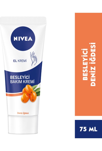 Nivea Besleyici Bakım El Kremi 75Ml - Deniz İğdesi Ve E Vitamini Nivea Besleyici Bakım El Kremi 75Ml - Deniz İğdesi Ve E Vitamini