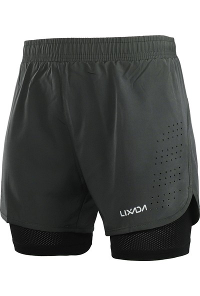 Erkek Çift Katmanlı Çabuk Kuruyan Koşu Şortu (Yurt Dışından)