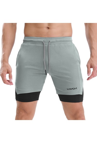 Lixada 2'si 1 Arada Erkek Koşu Şort