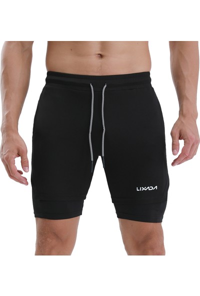Lixada 2'si 1 Arada Erkek Koşu Şort